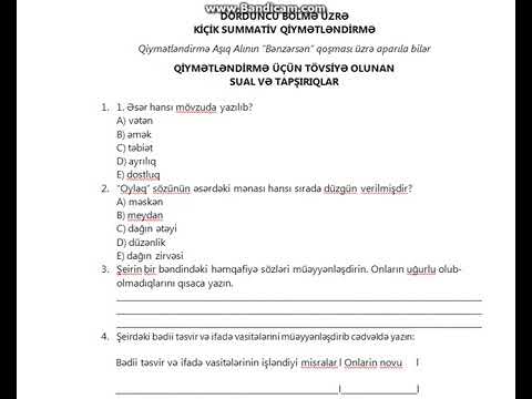 8ci sinif K.S.Q4 ədəbiyyat