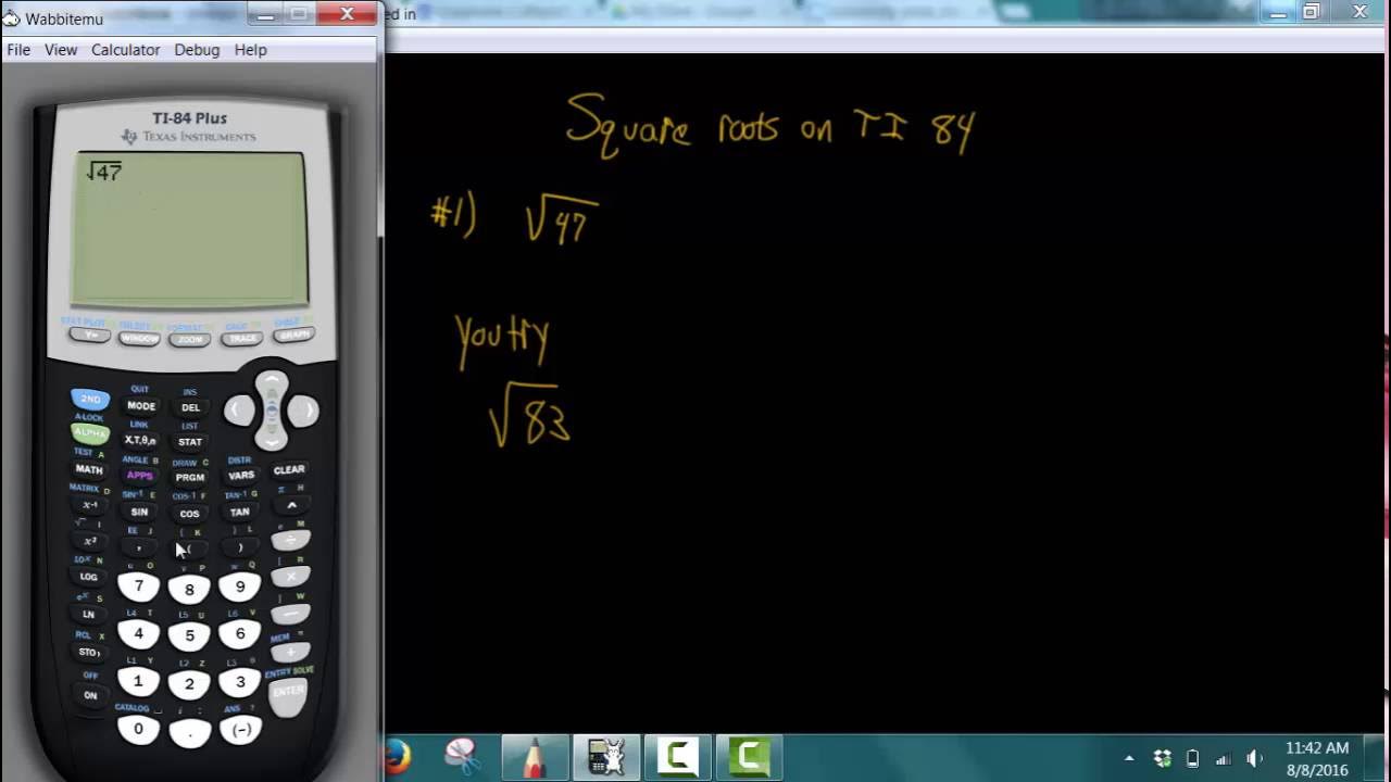 Square Roots on TI84 - YouTube