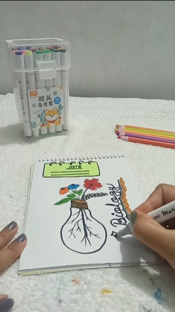 Diy Creative Front Page Idea💡:Biology/Notebook Art #art #diy #biology # ...