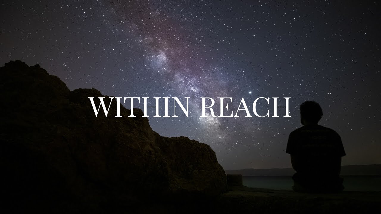 Within Reach~A solitary figure's eyes ascend, yearning to touch the ...