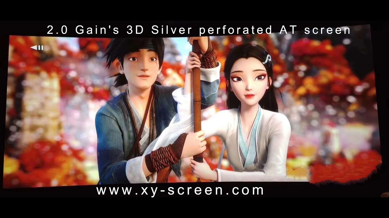 XYSCREEN 170 inch 16:9 frameless 2.0 gain 3d silver perforated ...
