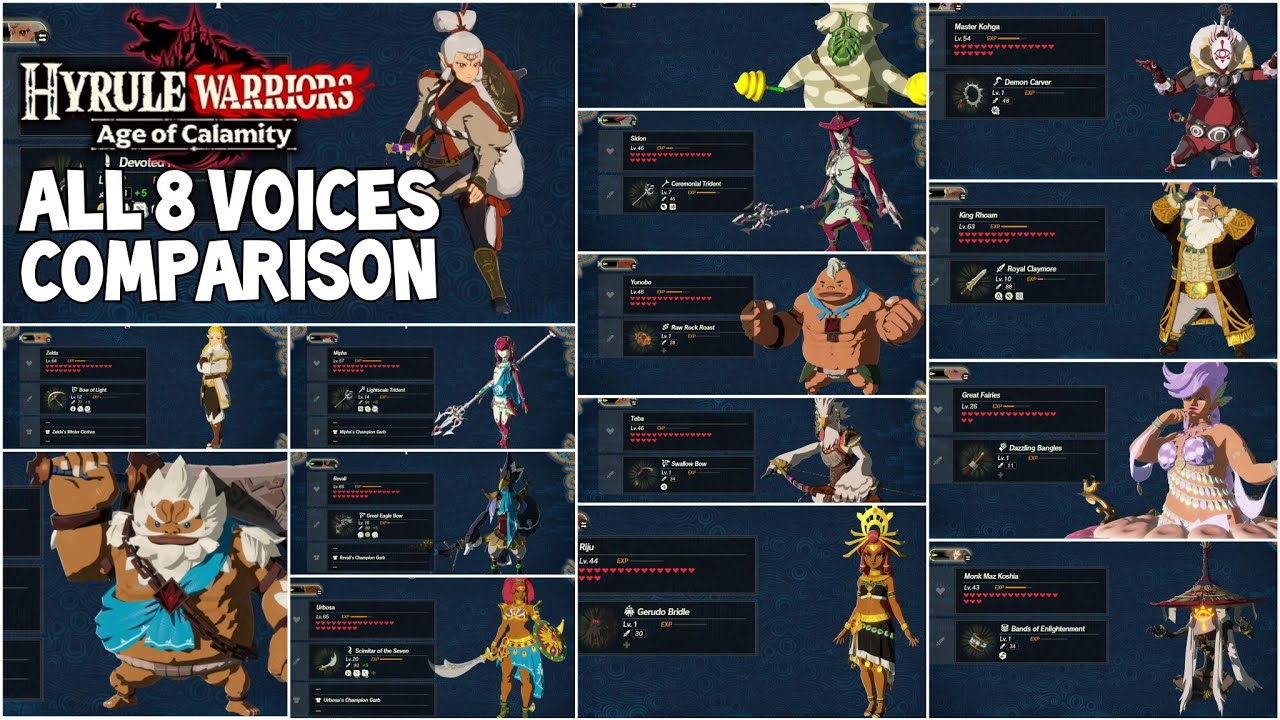 Characters Selection Screen 15 Characters All 8 Voices Comparison ...