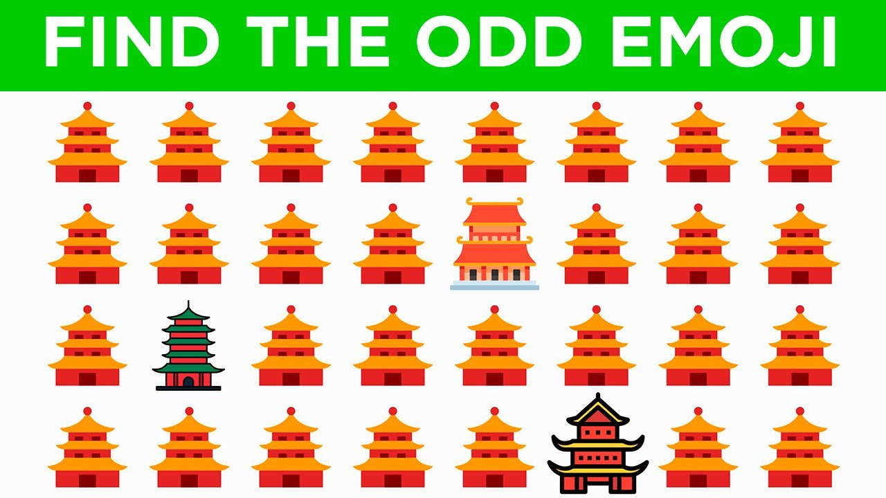 Find The Odd Emoji Out pagoda #108 - Easy level by Kani - YouTube