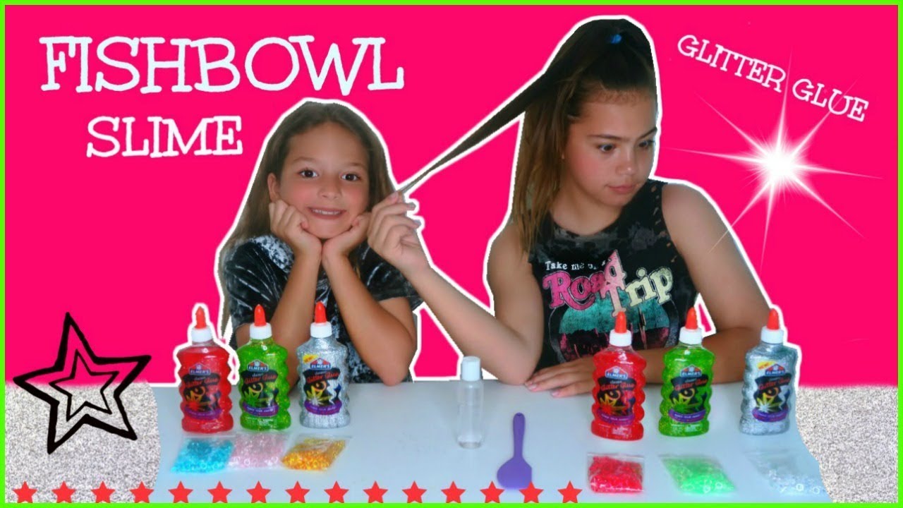 FISHBOWL SLIME WITH 3 DIFFERENT GLITTER GLUE "SISTER FOREVER" - YouTube