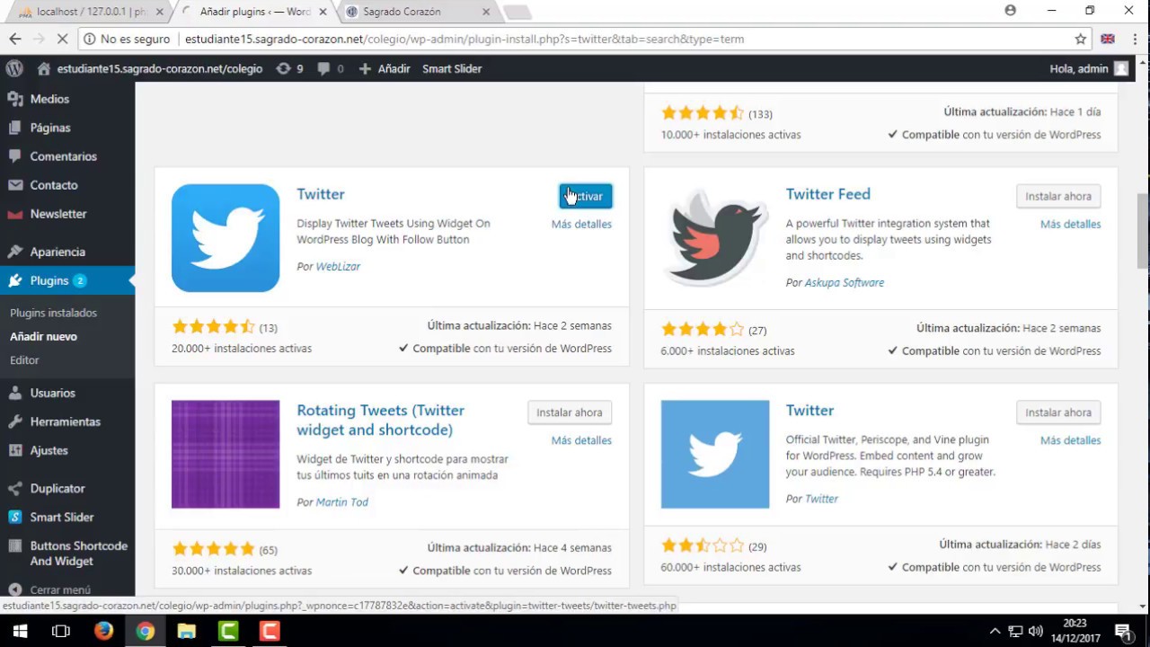 Instalación de Twitter Tweets en Wordpress - YouTube
