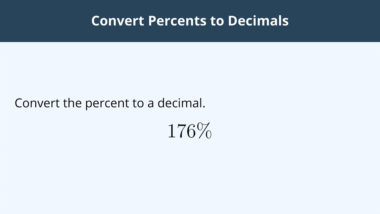 Convert Percents to Decimals - 2 - YouTube