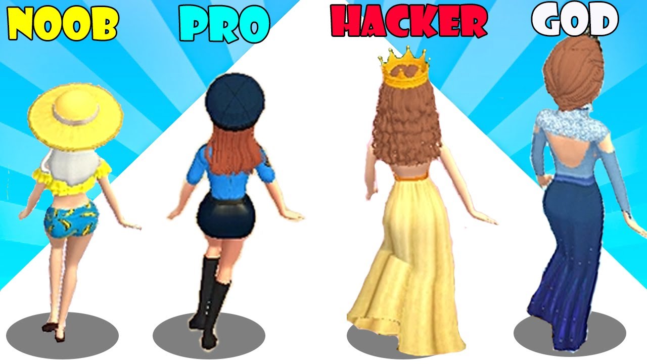 NOOB vs PRO vs HACKER vs GOD - Outfit Queen - YouTube