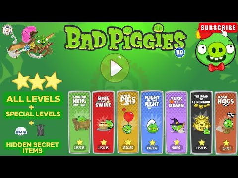 Bad Piggies Full Walkthrough [All Stars & Hidden Items]