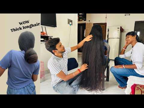 Bengali Long hair story video || Hair play by male || Thick long hair model 😍 