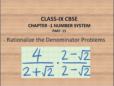 Class 9 NCERT Chapter 1 Number System:Rationalize the Denominator ...