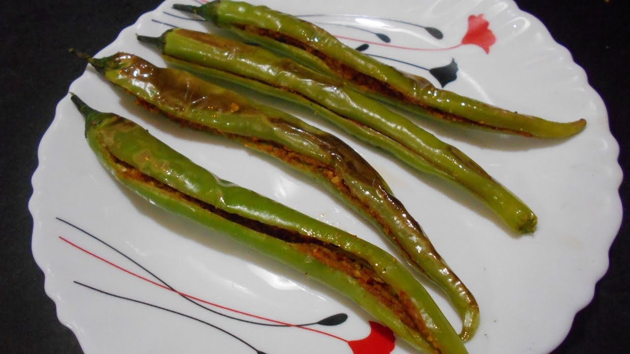 Bharwan Mirch Recipe /Stuffed Chili (Bharli Mirchi / Bharwan Mirch ...