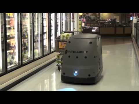 Intellibot HydroBot cleaning a retail space - short version - YouTube