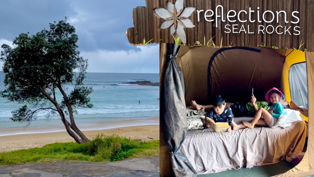 Camping at Reflections Holiday Parks Seal Rocks, NSW Australia - YouTube