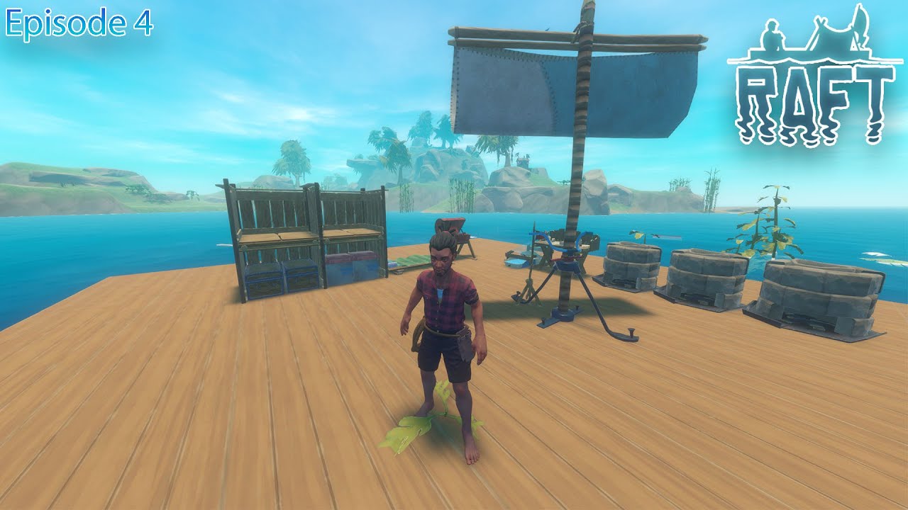 Raft Ep.4 Exploring The Giant Island And Expanding The Raft - YouTube