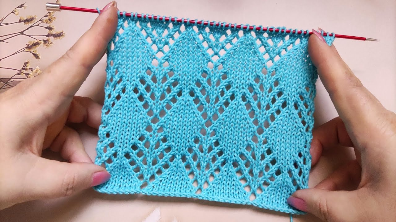 Lace Diamond Stitch Pattern | Ajour-Rautenmuster stricken | Punto Rombi ...