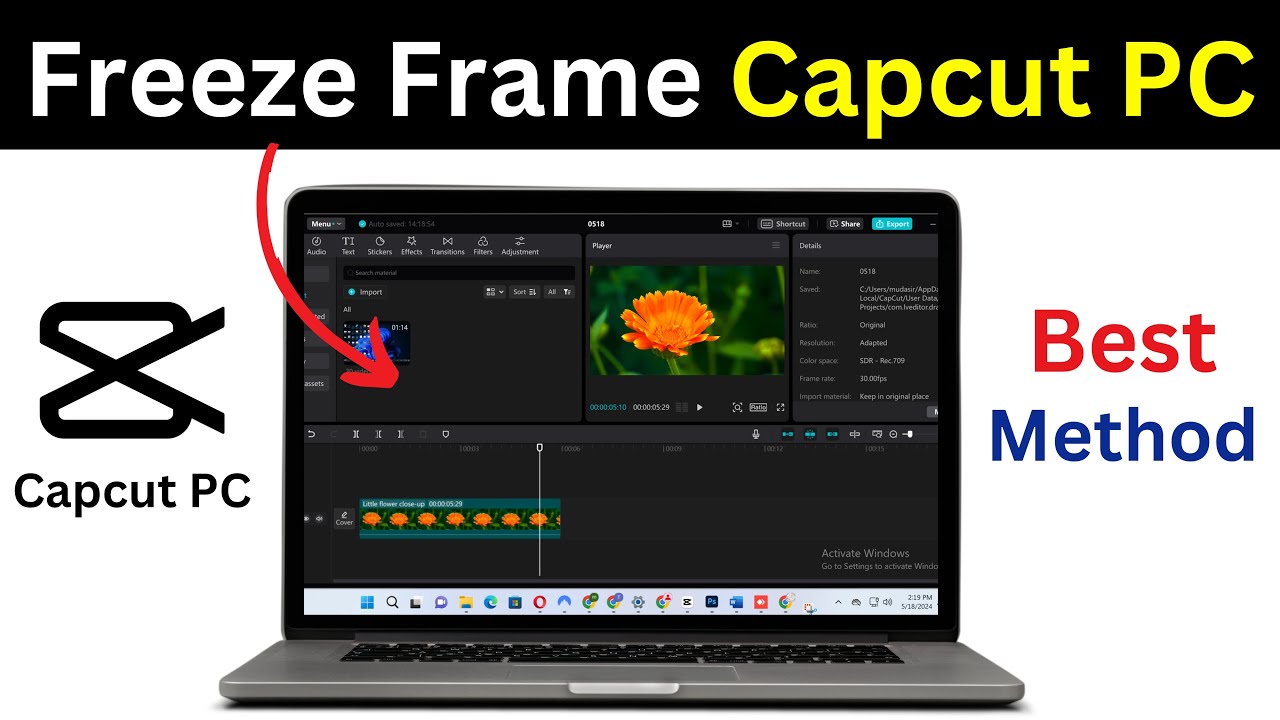 how to freeze frame in capcut pc | freeze frame effect capcut - YouTube