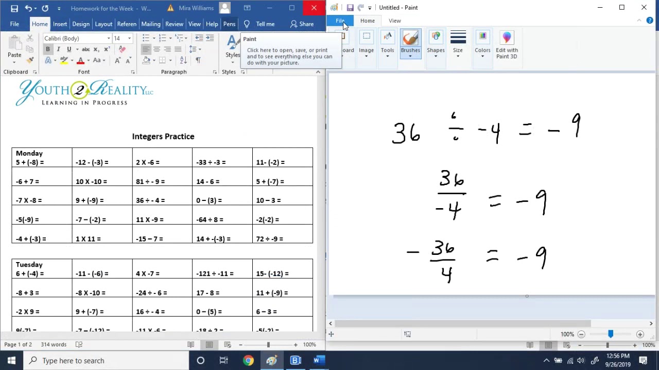 Integers Practice with Answers - YouTube