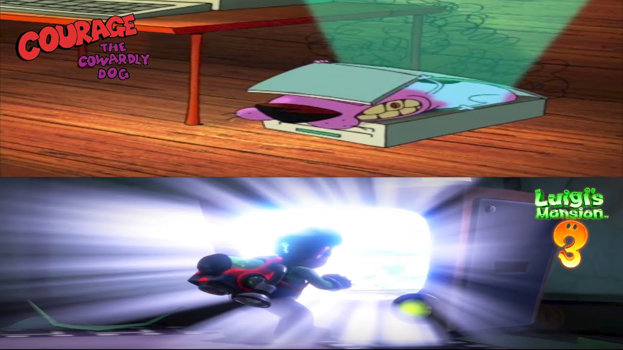 Courage and Luigi Enter the Computer and TV - YouTube