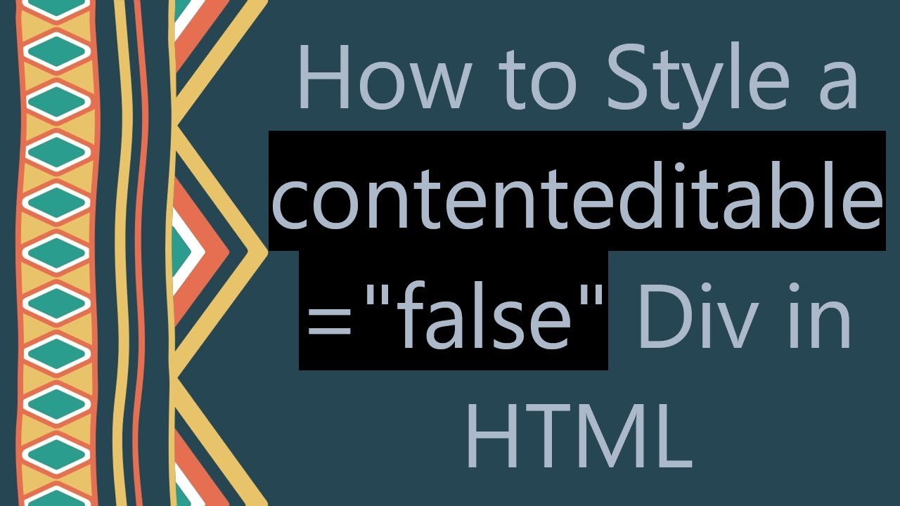 How to Style a contenteditable="false" Div in HTML - YouTube