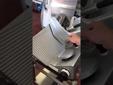 BIZERBA Slicer Test With sharpener and face to face stand - YouTube
