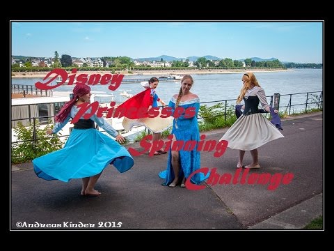 Disney Princesses Spinning Challenge - YouTube