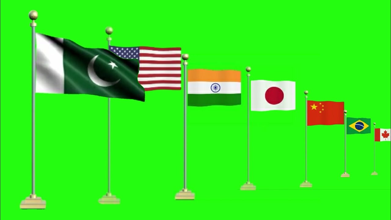 Green Screen Flag || All country flags || copyright free - YouTube
