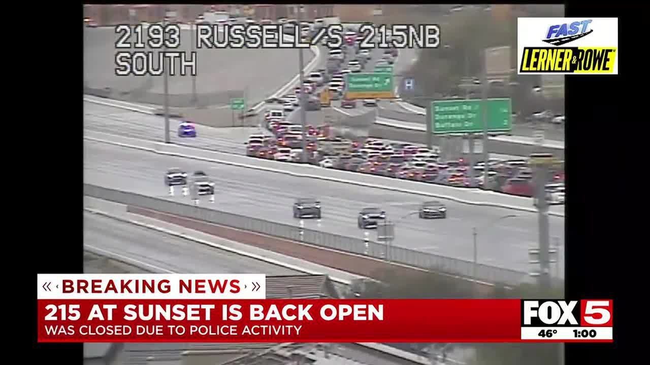 Police activity shut down traffic on 215 southbound near Sunset Friday ...