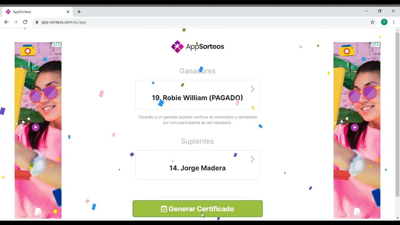 AppSorteos – Sorteo Aleatorio Online GRATIS Google Chrome 2021 03 19 20 ...