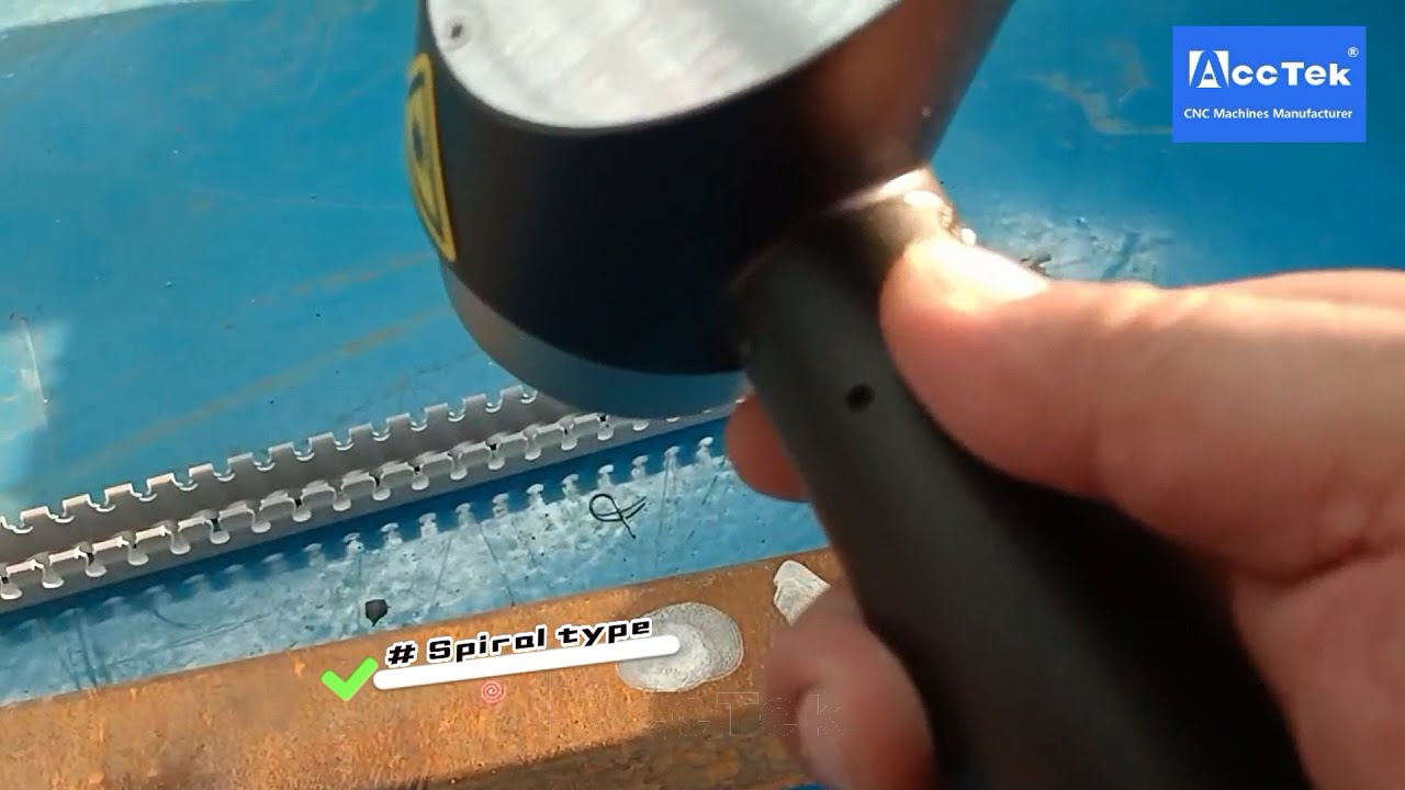 Spiral type cleaning waveform from portable pulse laser cleaner AKQ-100 ...