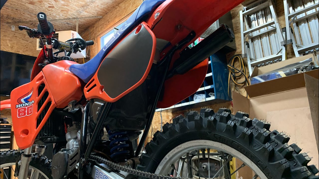 1986 CR80 first start after top end rebuild - YouTube