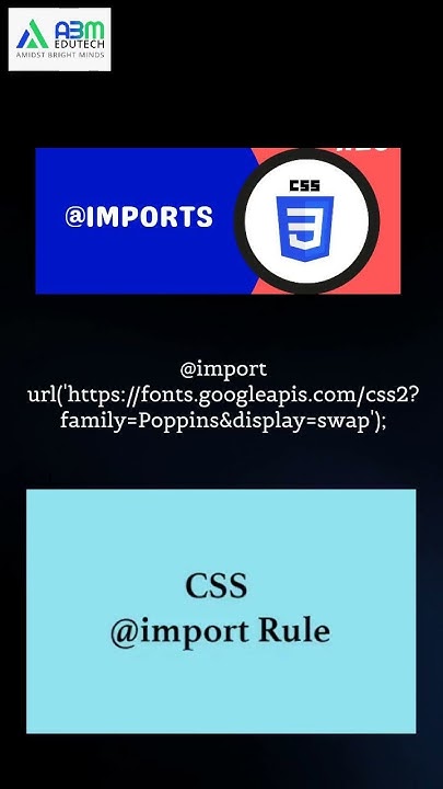 Learn the import rule in CSS | ABM Edutech | ABM Fintech #abmedutech #abtech #coding #tech - YouTube