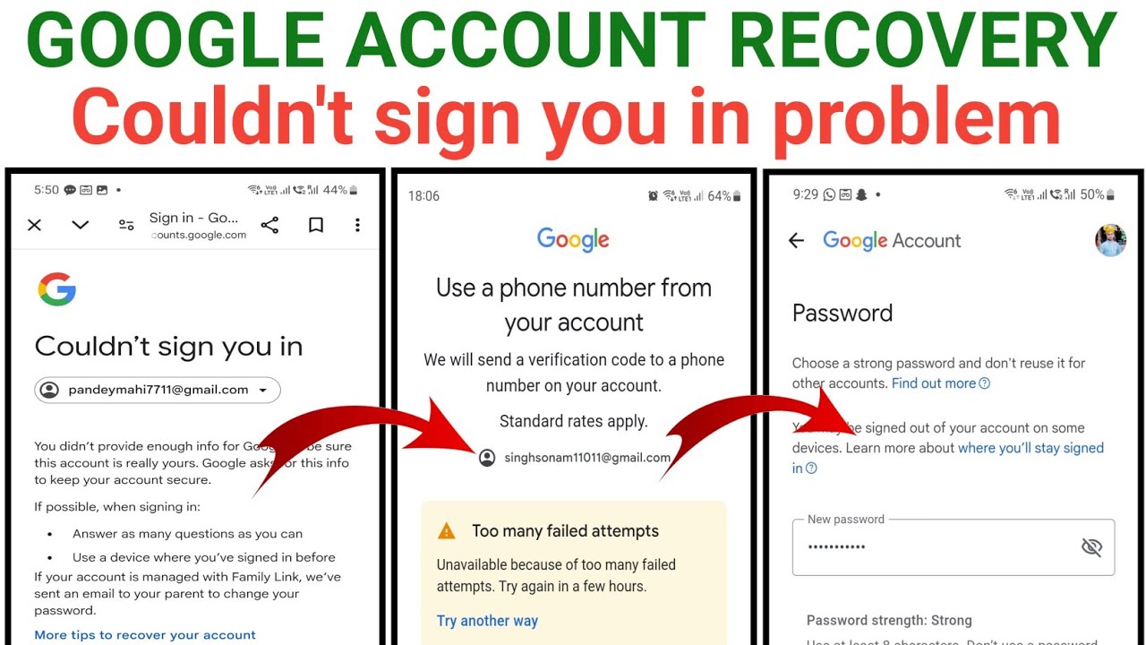 Gmail Account Recovery same email otp problem | Google Account Recovery ...