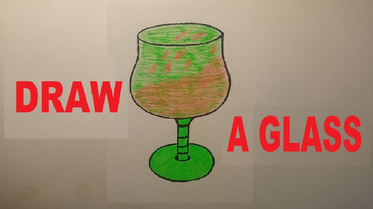 Draw a glass of wine Drawing for beginners - YouTube