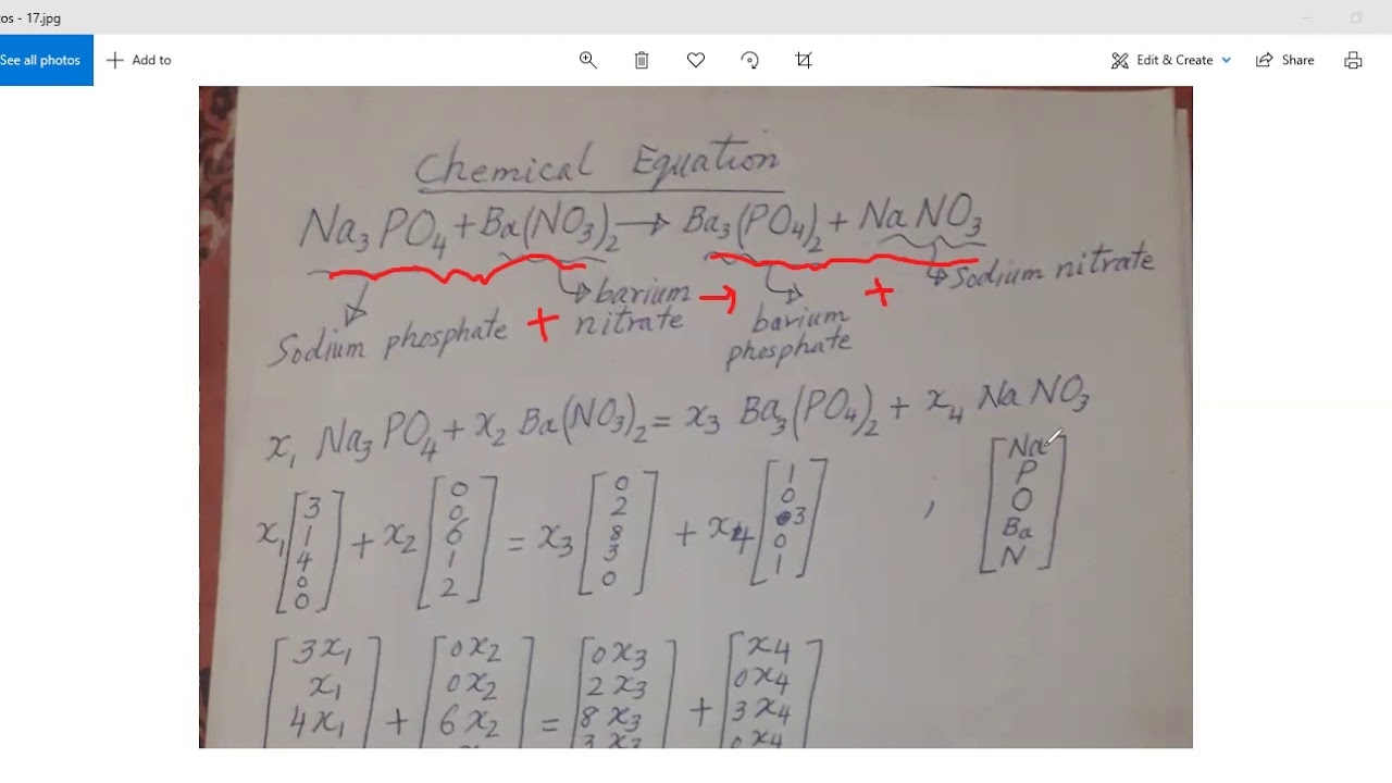 (15)-Applications of Linear Algebra: Balancing chemical equation - YouTube