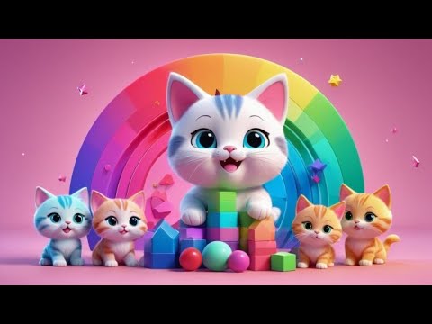 Five Little Kittens Know Their Shapes | Learn Shapes with Kittens | Fun ...
