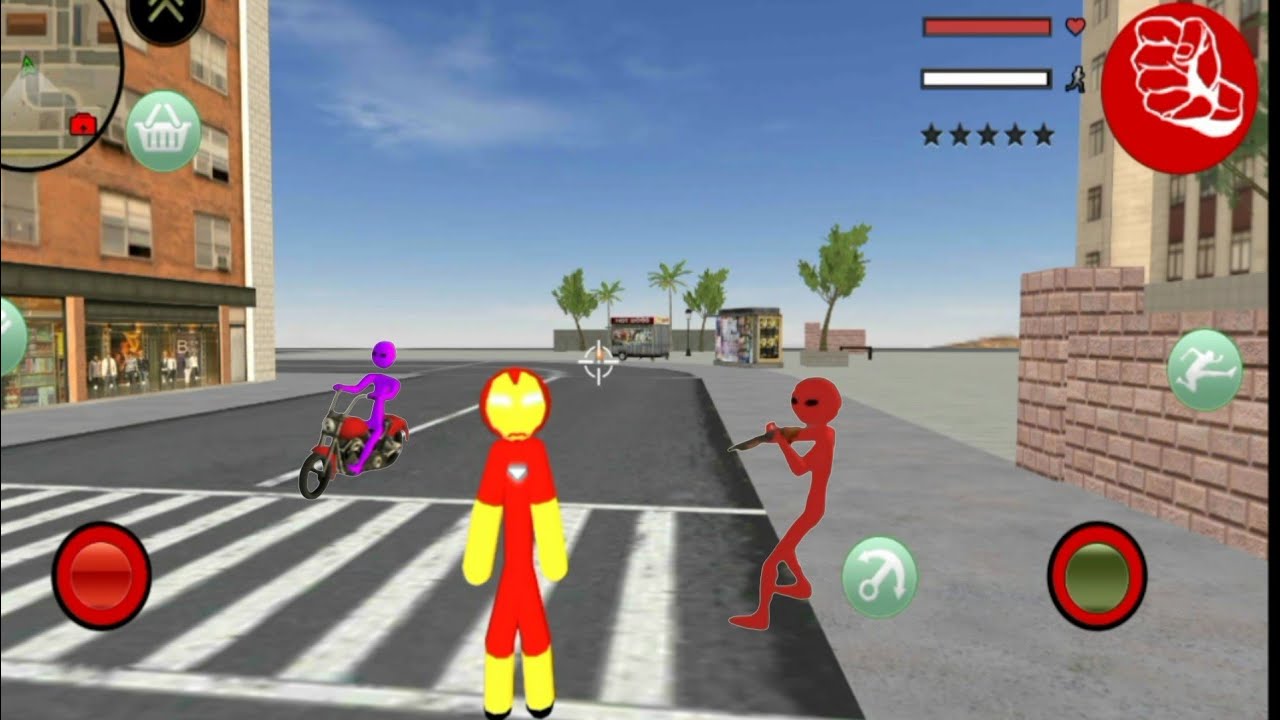 Iron Stickman Rope Hero Gangster Crime #13 - Android Gameplay - YouTube