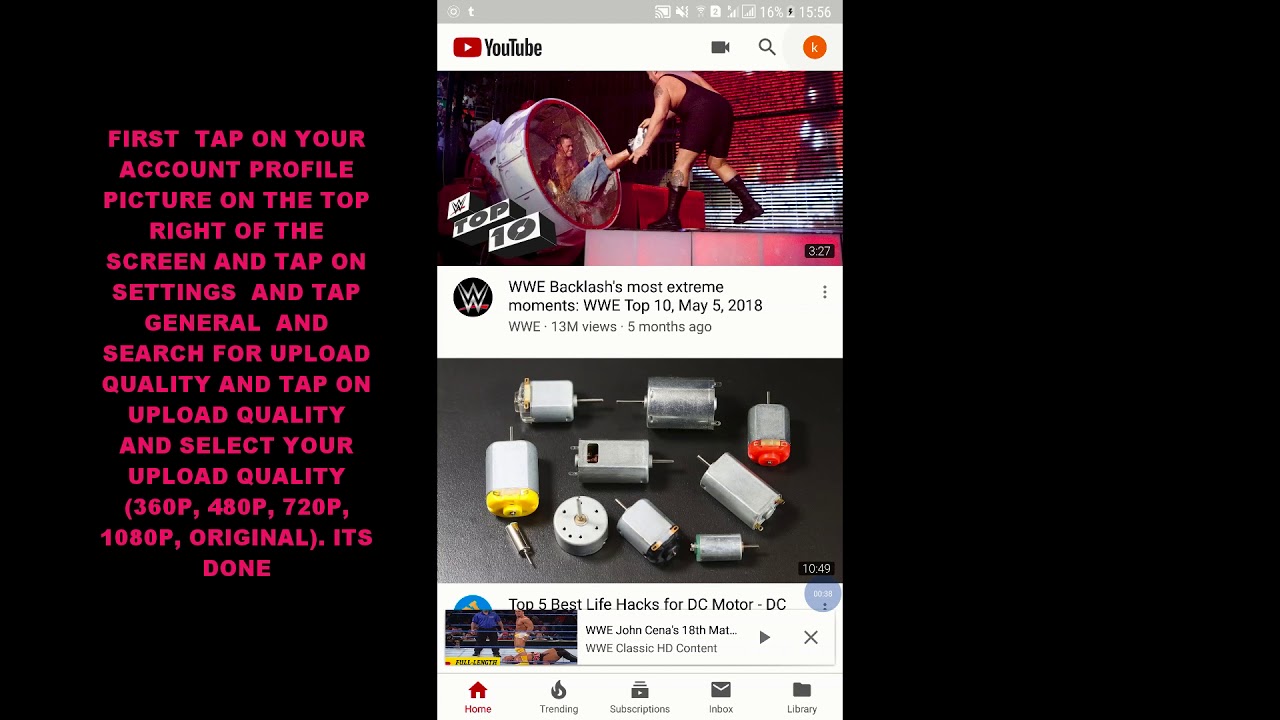 HOW TO CHANGE YOUTUBE VIDEOS UPLOAD QUALITY ON YOUTUBE ANDROID VERSION YouTube how-to-change-youtube-videos-upload-quality-on-youtube-android-version-youtube