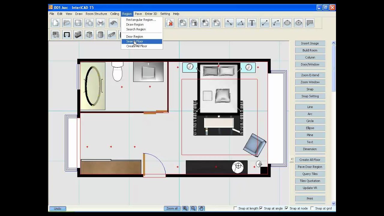InteriCAD T5 - 2D Design - Inserting floors method 2 - YouTube
