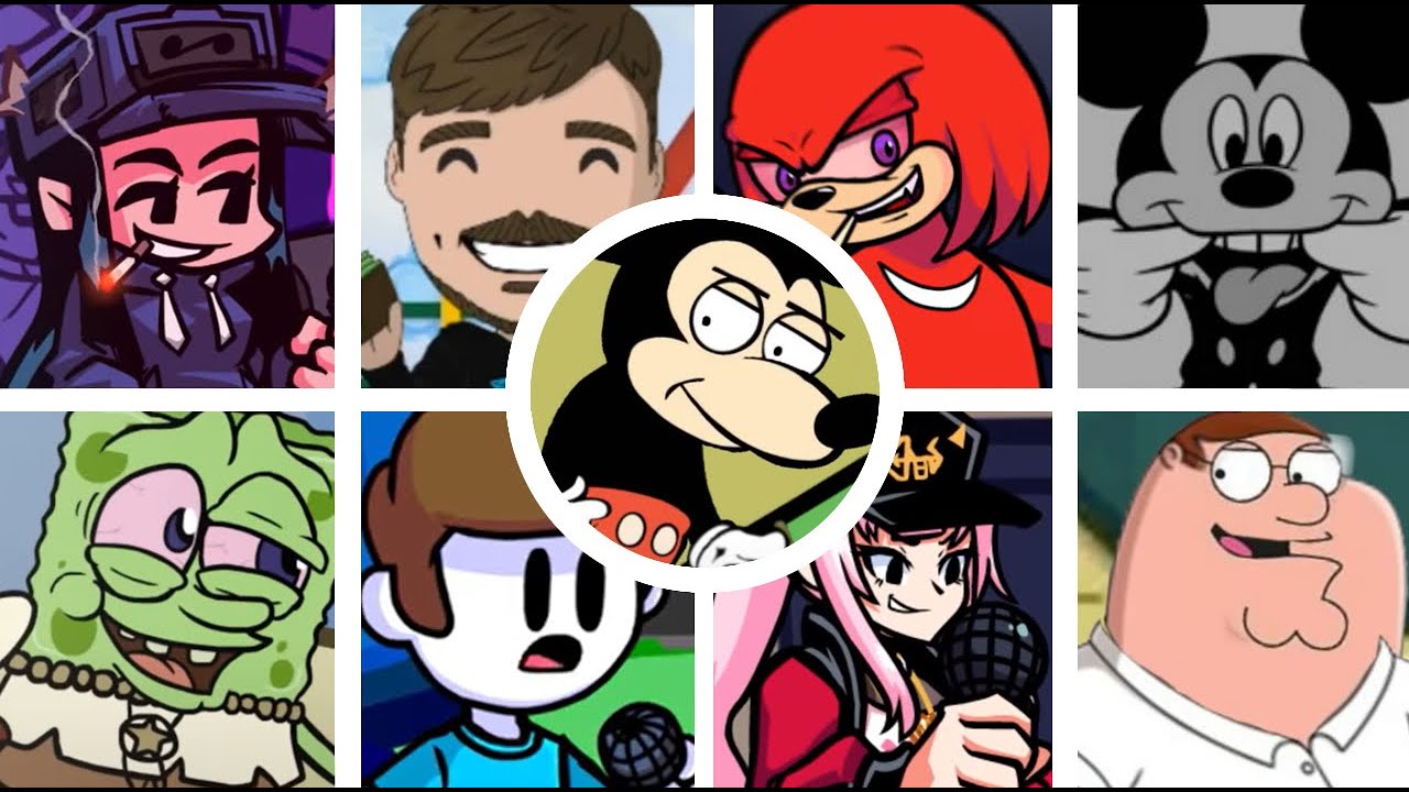 FNF - In The Trap but every turn a different character sings (Vs. Mouse ...