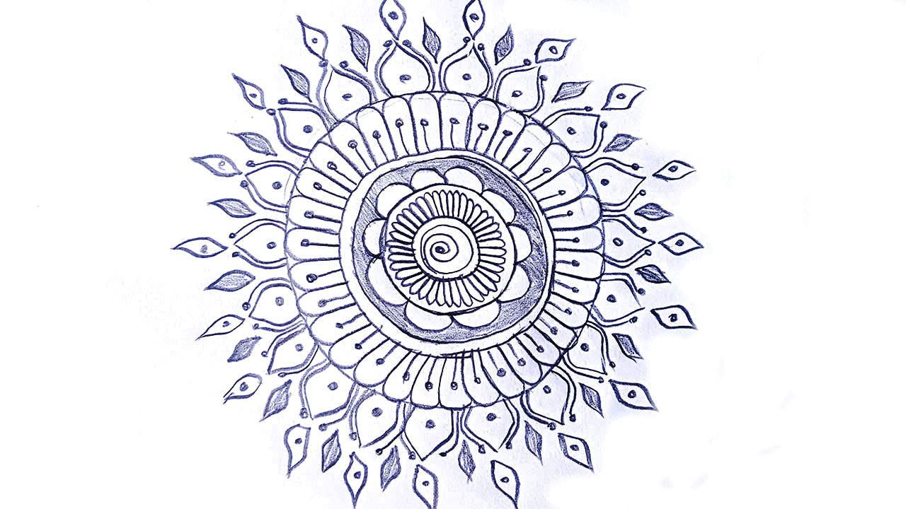 Very Beautiful Pencil Shading Mandala Flower Mehndi Design 2022 | Hina ...