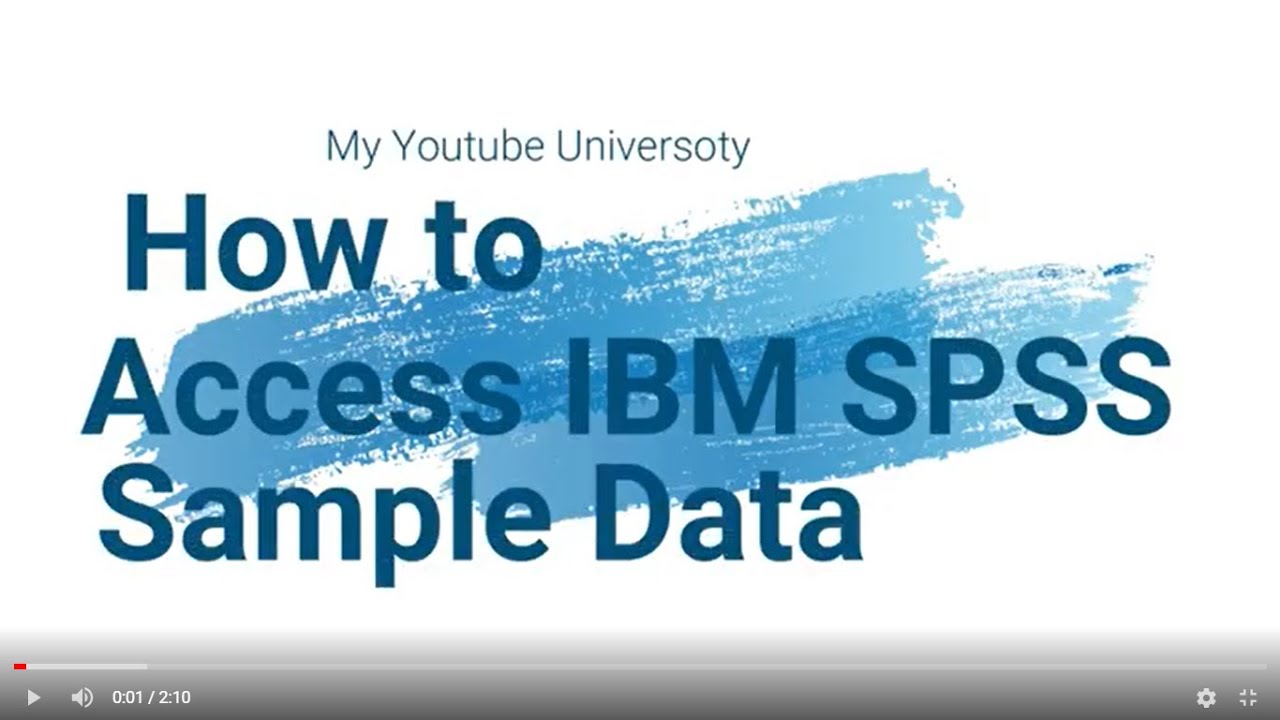 How to get access Ibm Spss example data - YouTube