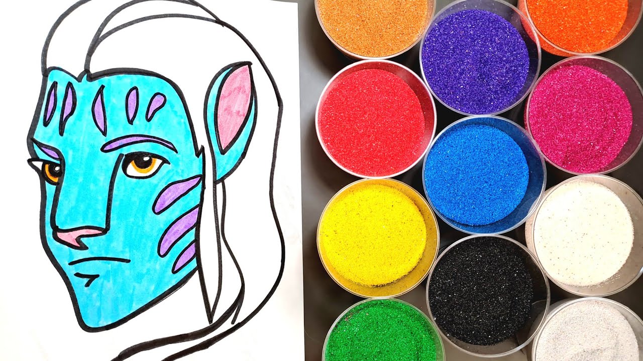 AVATAR Sand Painting / Coloring Jake Sully character with colored sand ...