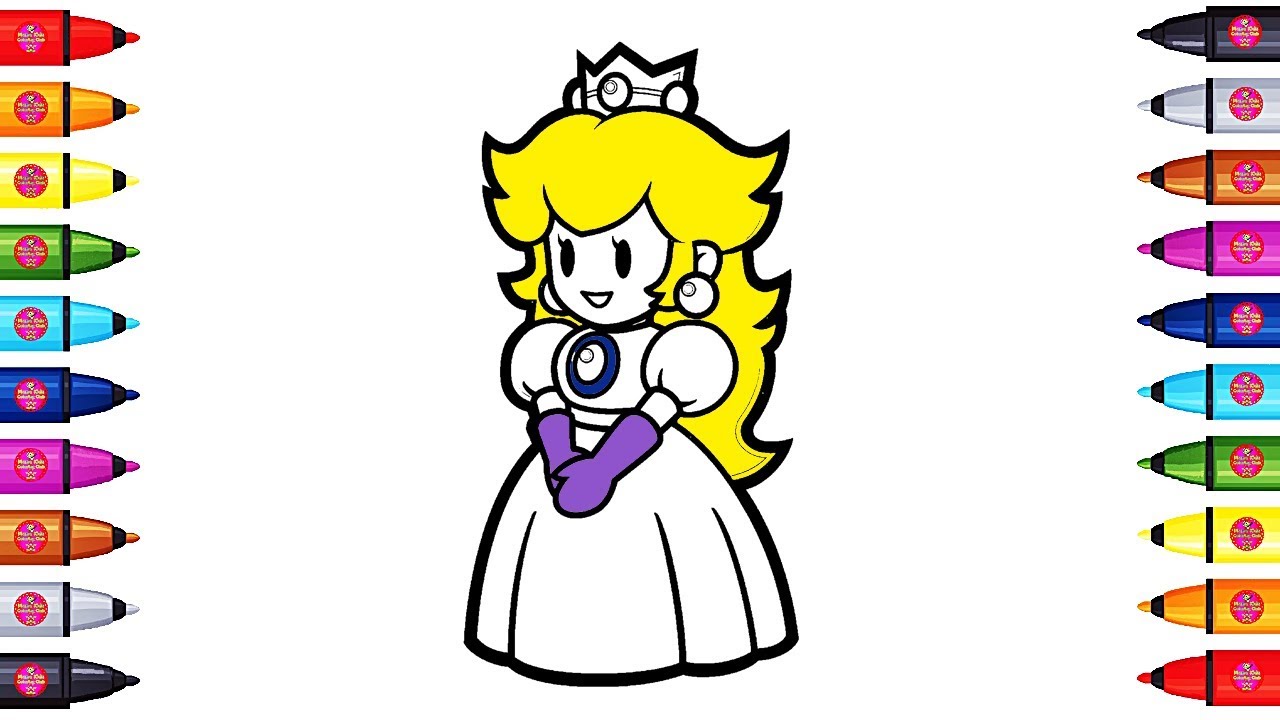 Coloring a Princess Coloring Book Page for Children with Colored Pencil ...