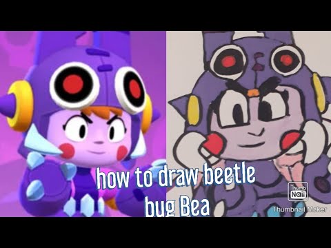 How to draw Mega Beetle Bea from brawl stars - YouTube