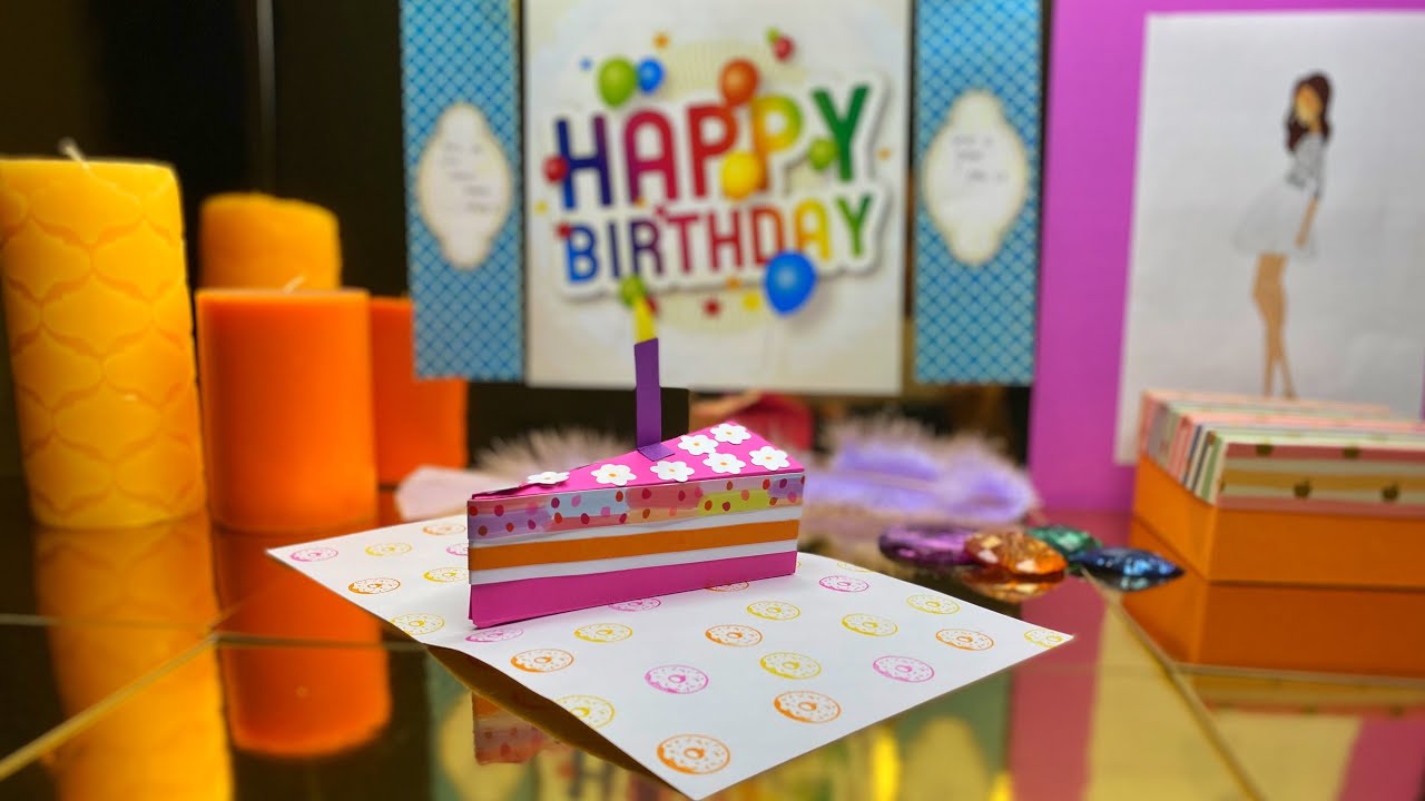 How to make a birthday cake pop-out card - YouTube