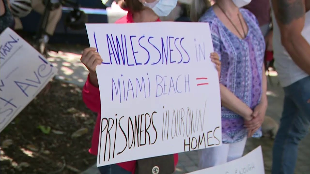 Residents hold protest outside City Hall as Miami Beach spring break ...