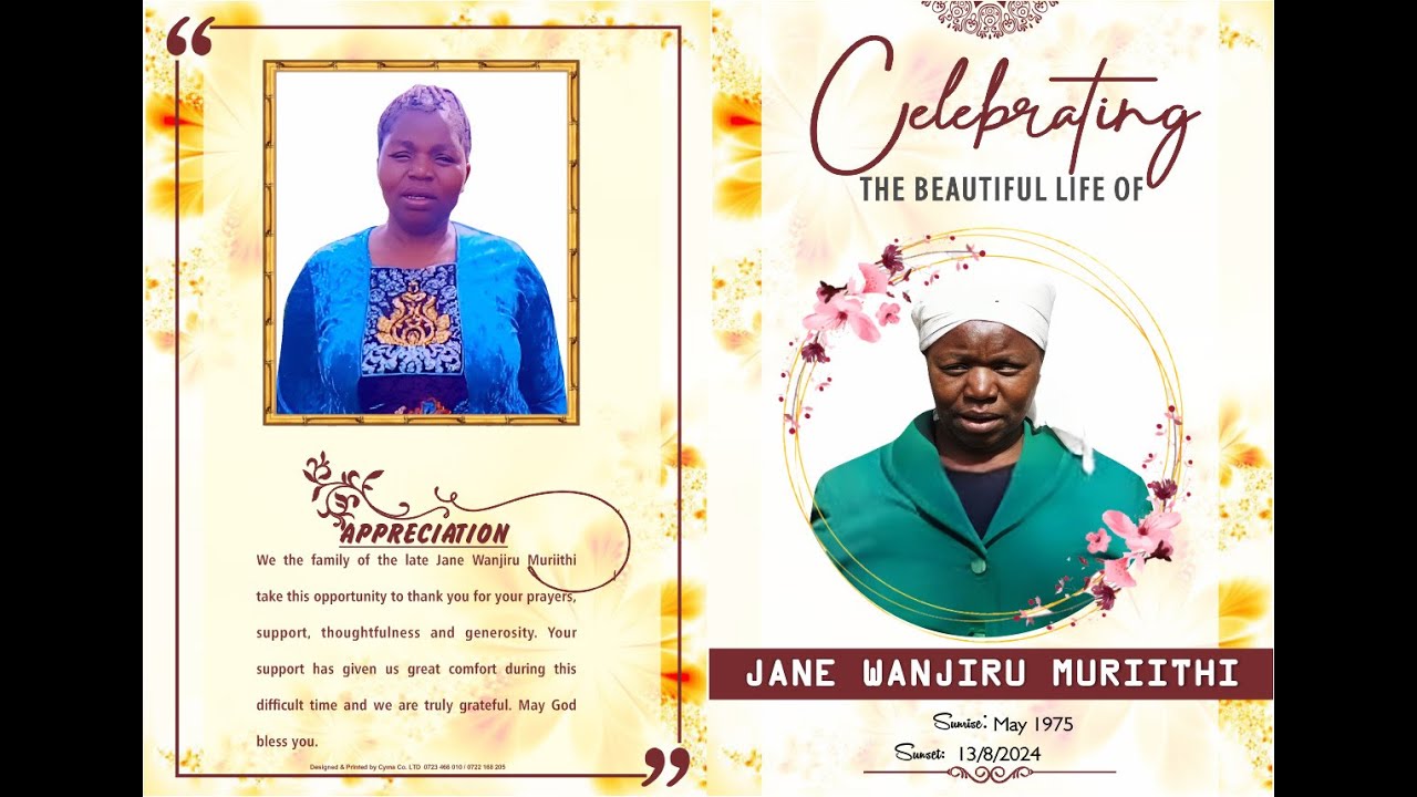 JANE WANJIRU MURIITHI Final Salute (main service) - YouTube
