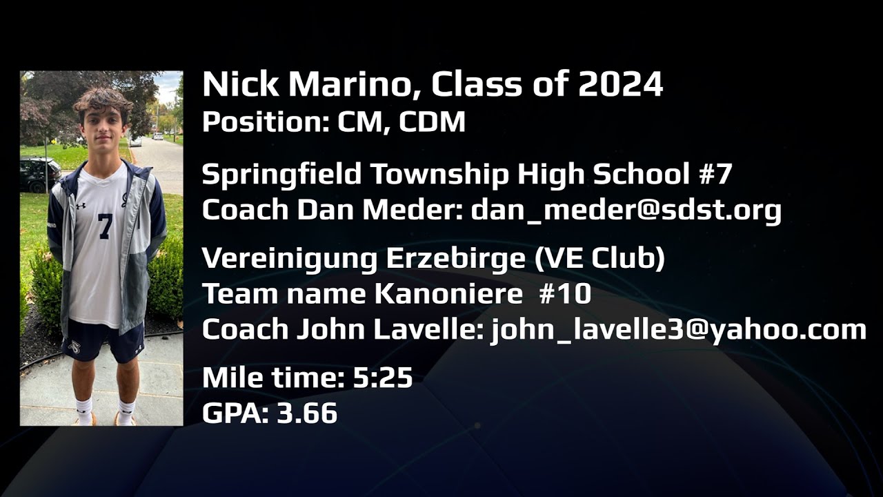 Nick Marino Soccer Highlight Film - YouTube