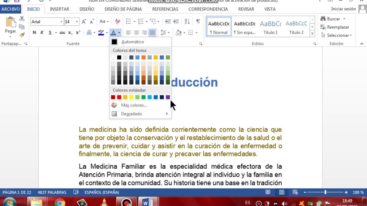 como cambiar el color de las letras en word (color de fuente) - YouTube