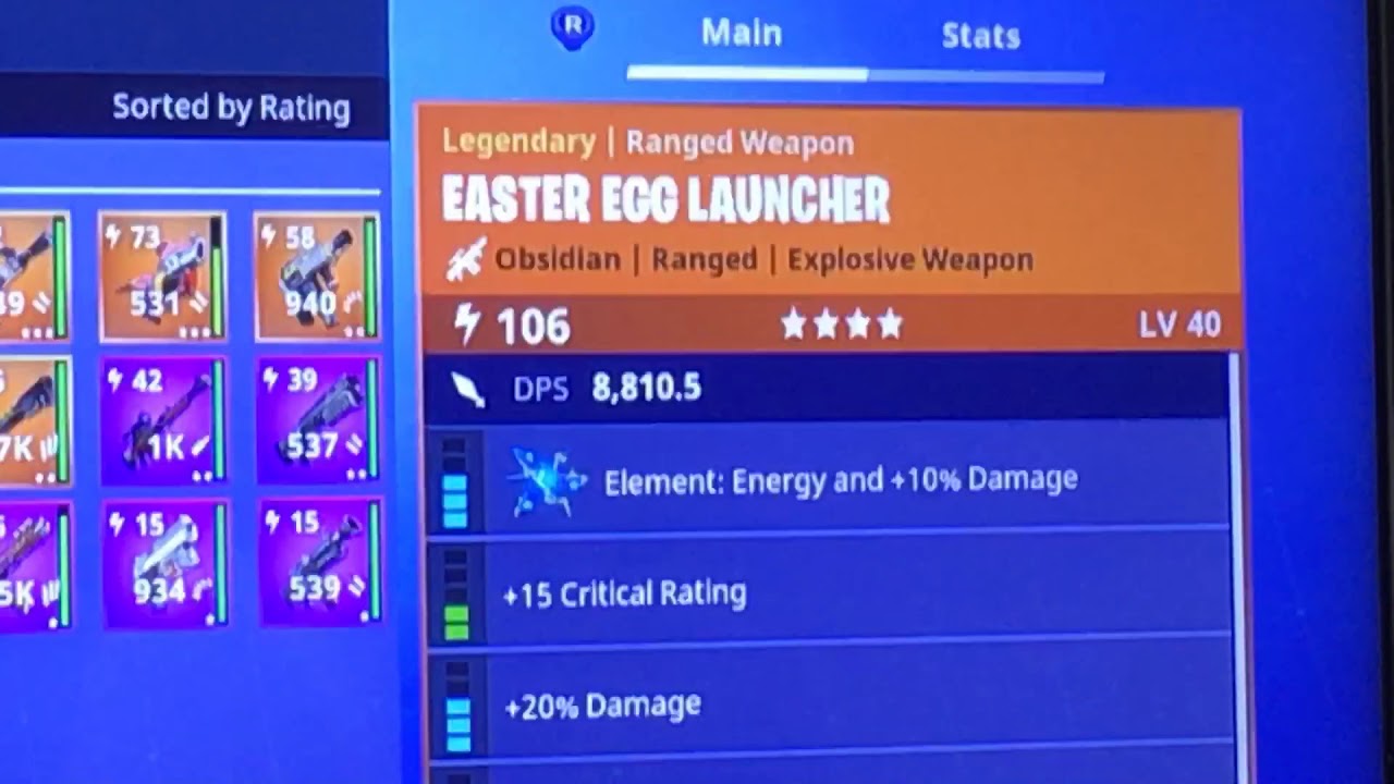 I’m giving away a 106 Easter Egg Launcher Fortnite Save the world - YouTube